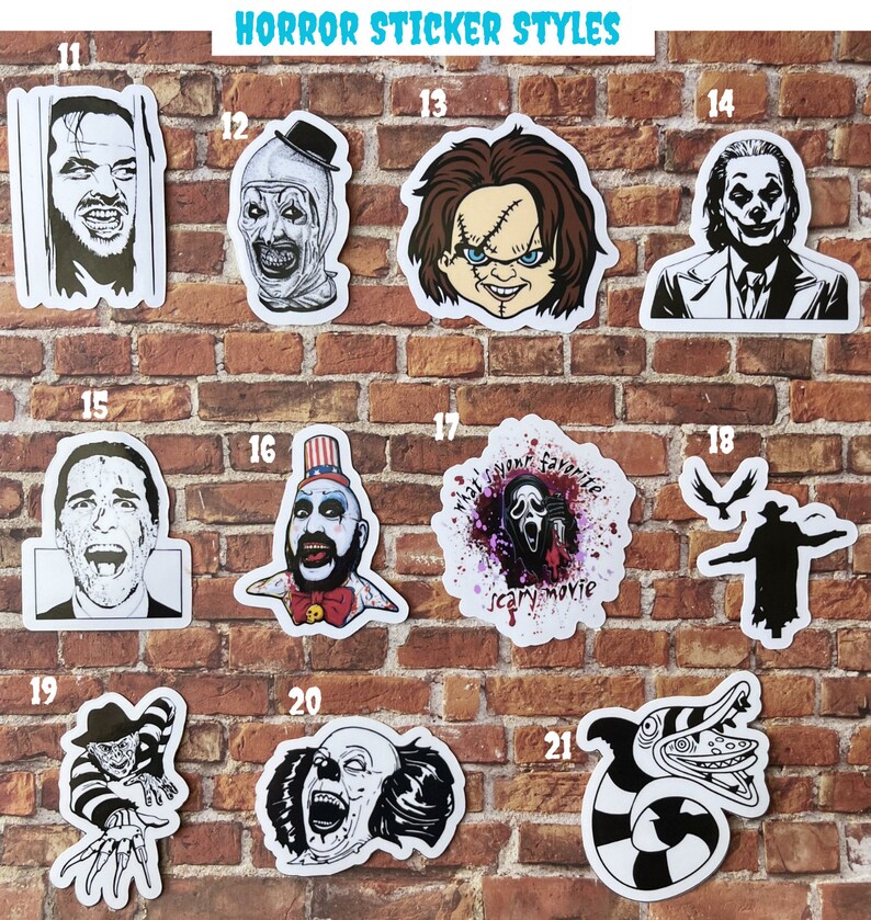 Spooky Horror Movie Stickers, Don’t Be Afraid to Show off These ...