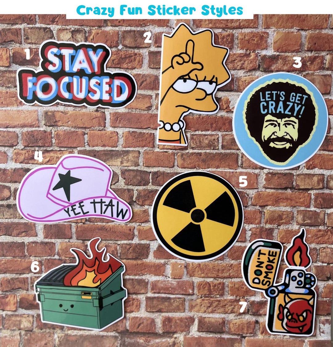 Crazy Fun Stickers to Place Everywhere! Show off These Eye-catching ...