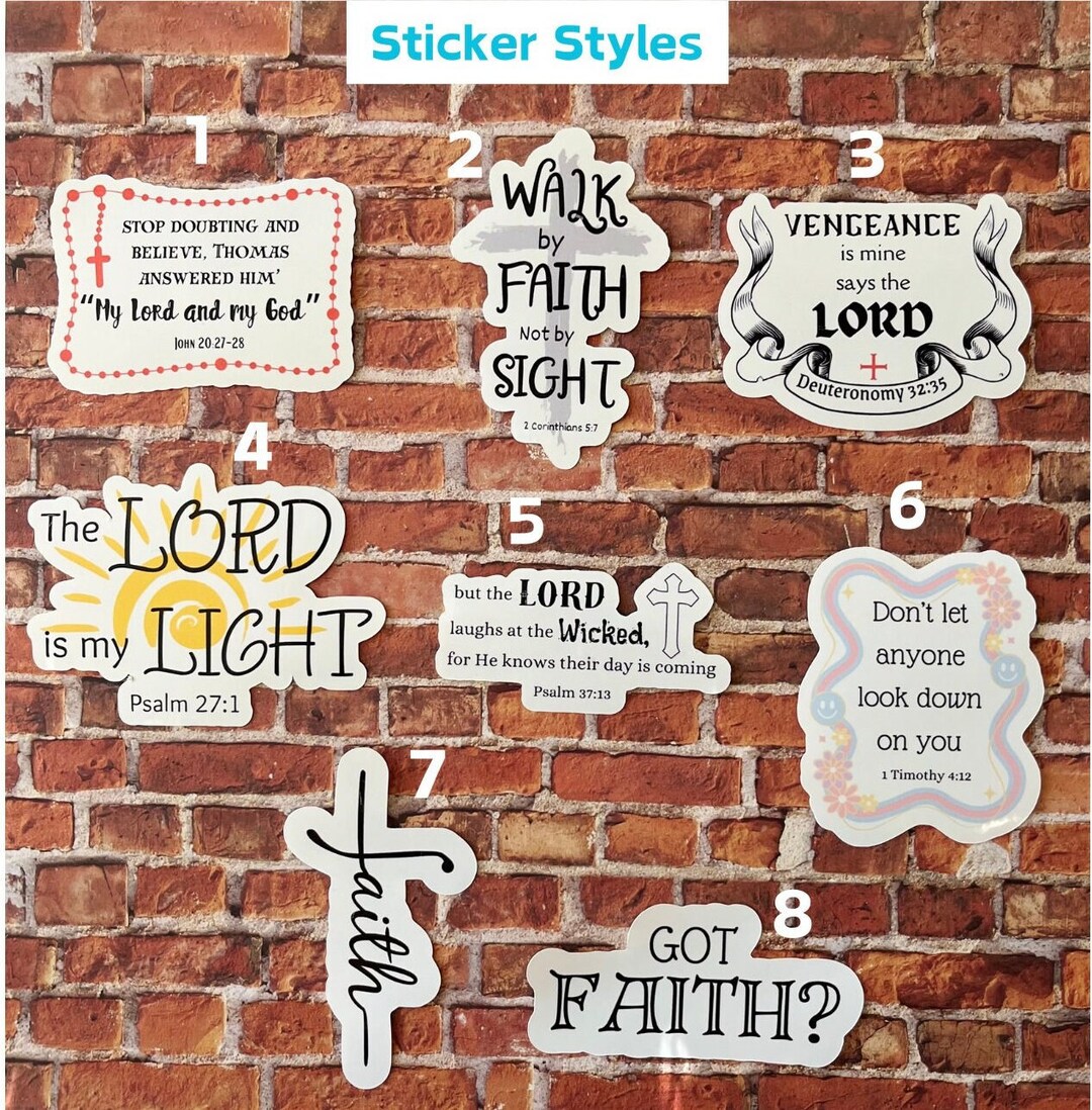 Bible Scripture Stickers. Place Them on Your Phone, Laptops, Water ...