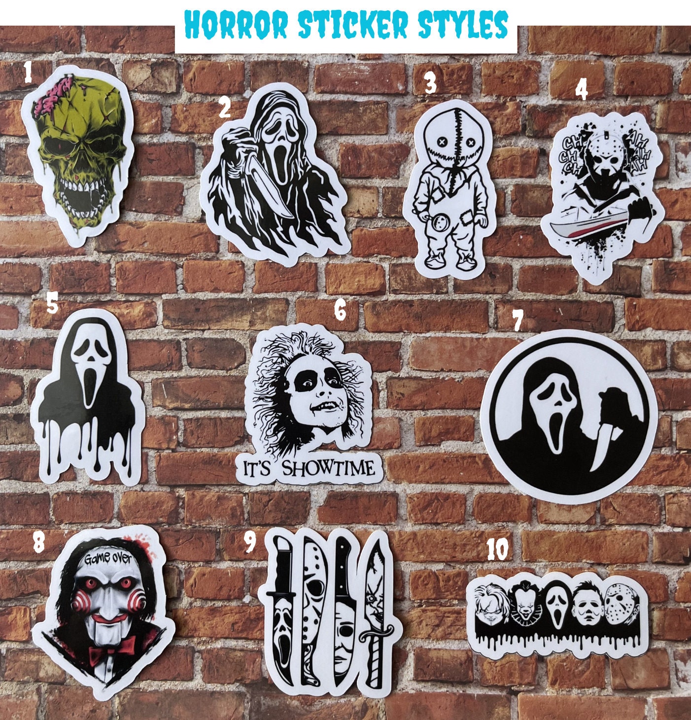 Spooky Horror Movie Stickers, Don’t Be Afraid to Show off These ...