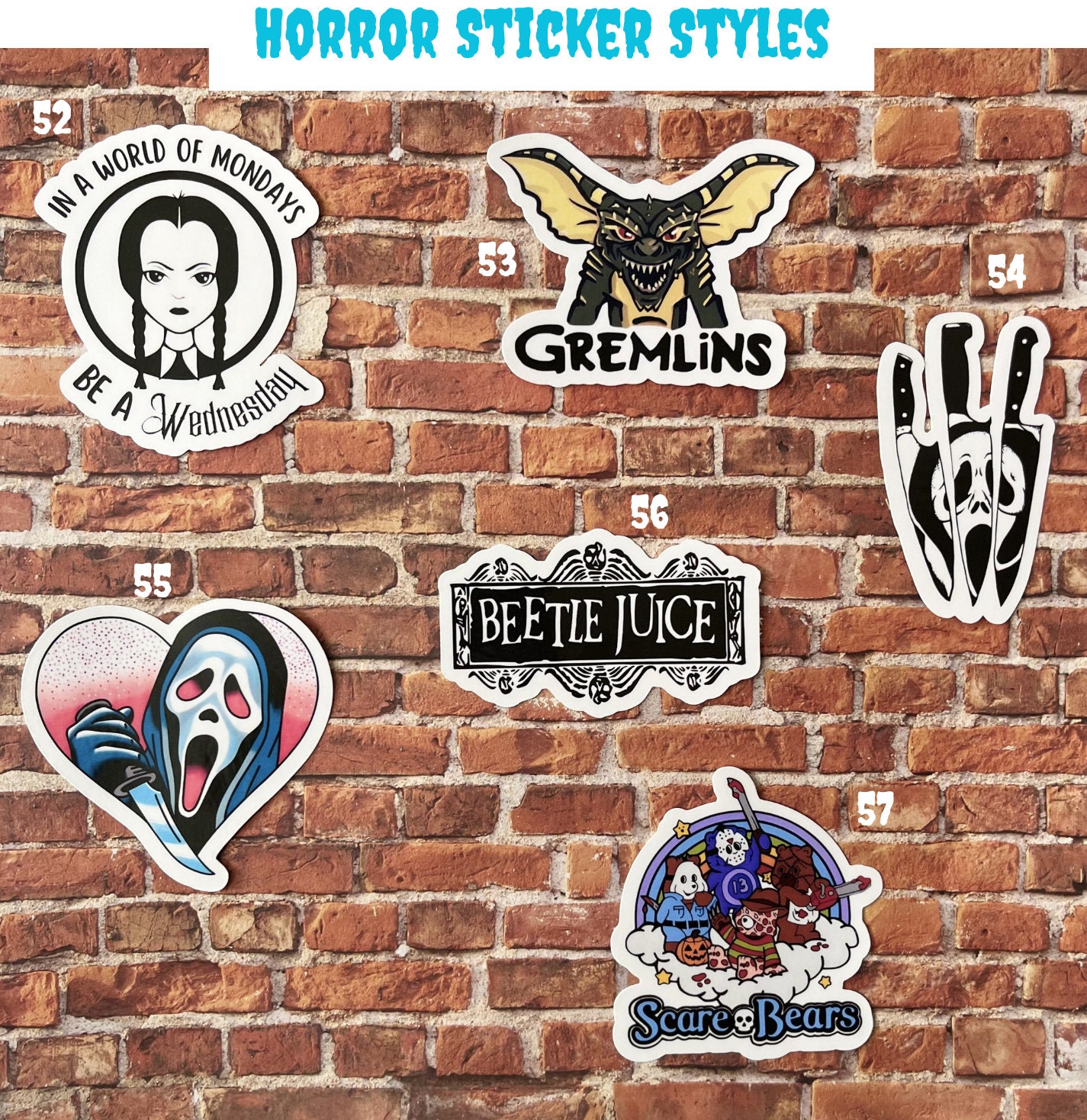 Spooky Horror Movie Stickers, Dont Be Afraid to Show off These Stickers ...
