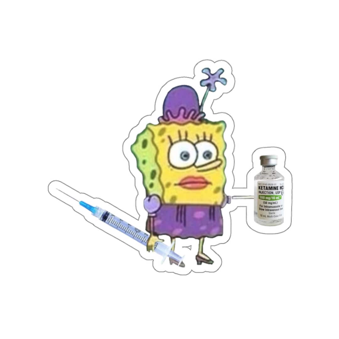 Ketamine Spongebob, Kiss-cut Stickers - Etsy