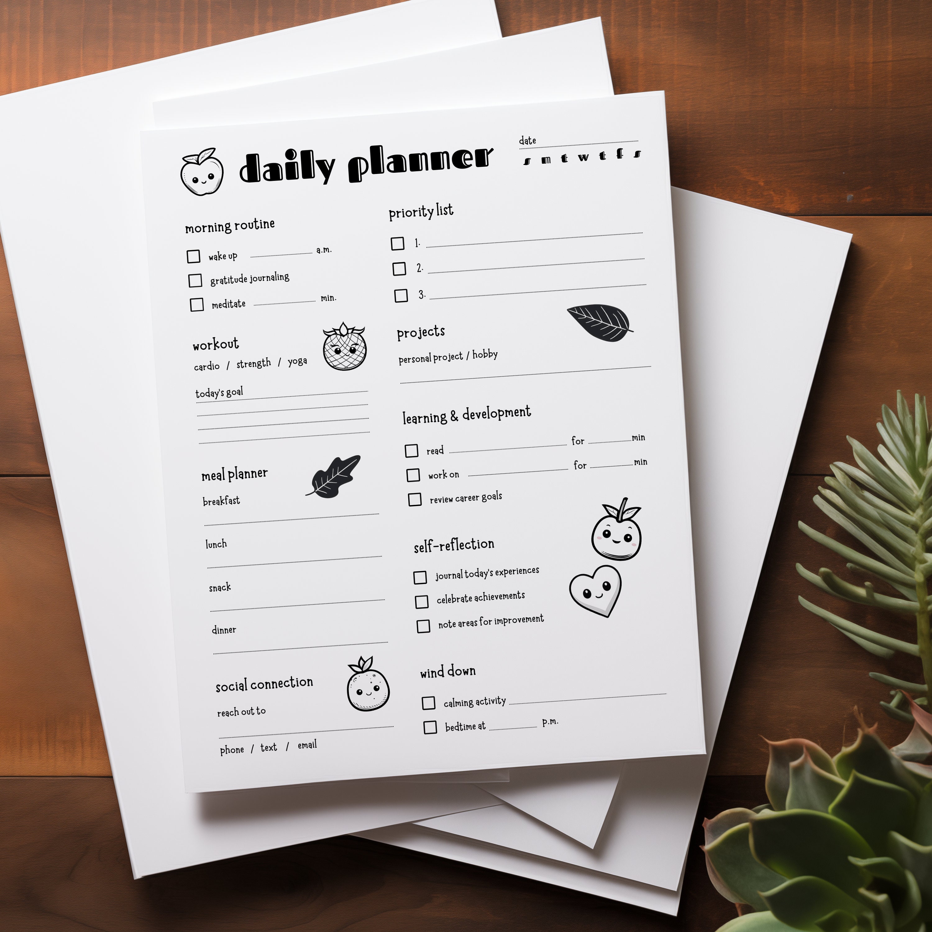 Kawaii Daily Digital Planner Cute and Whimsical Planner for Fun and ...