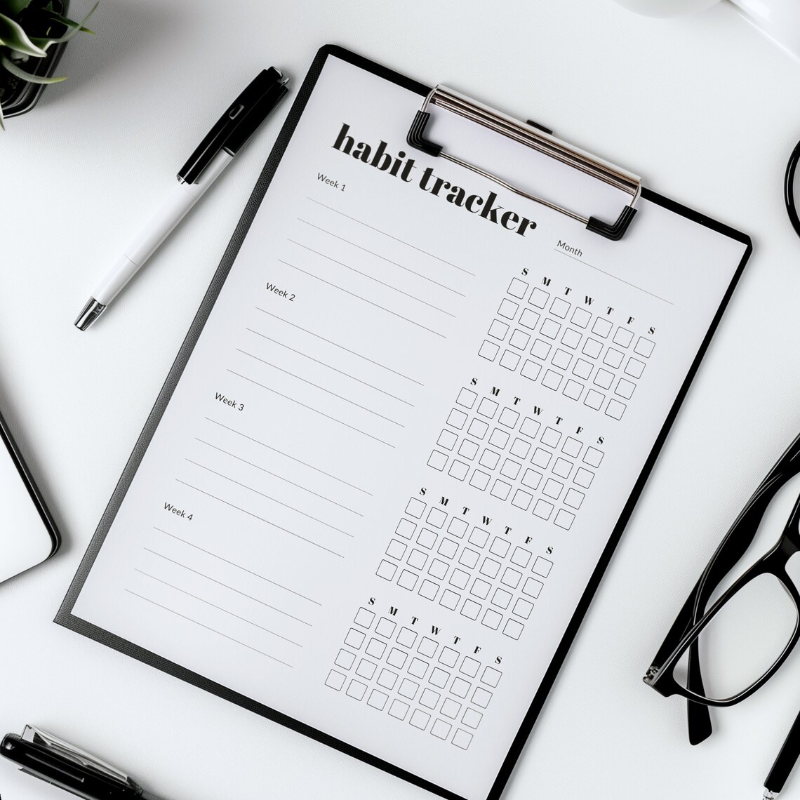 Minimalist Habit Tracker Printable - Etsy