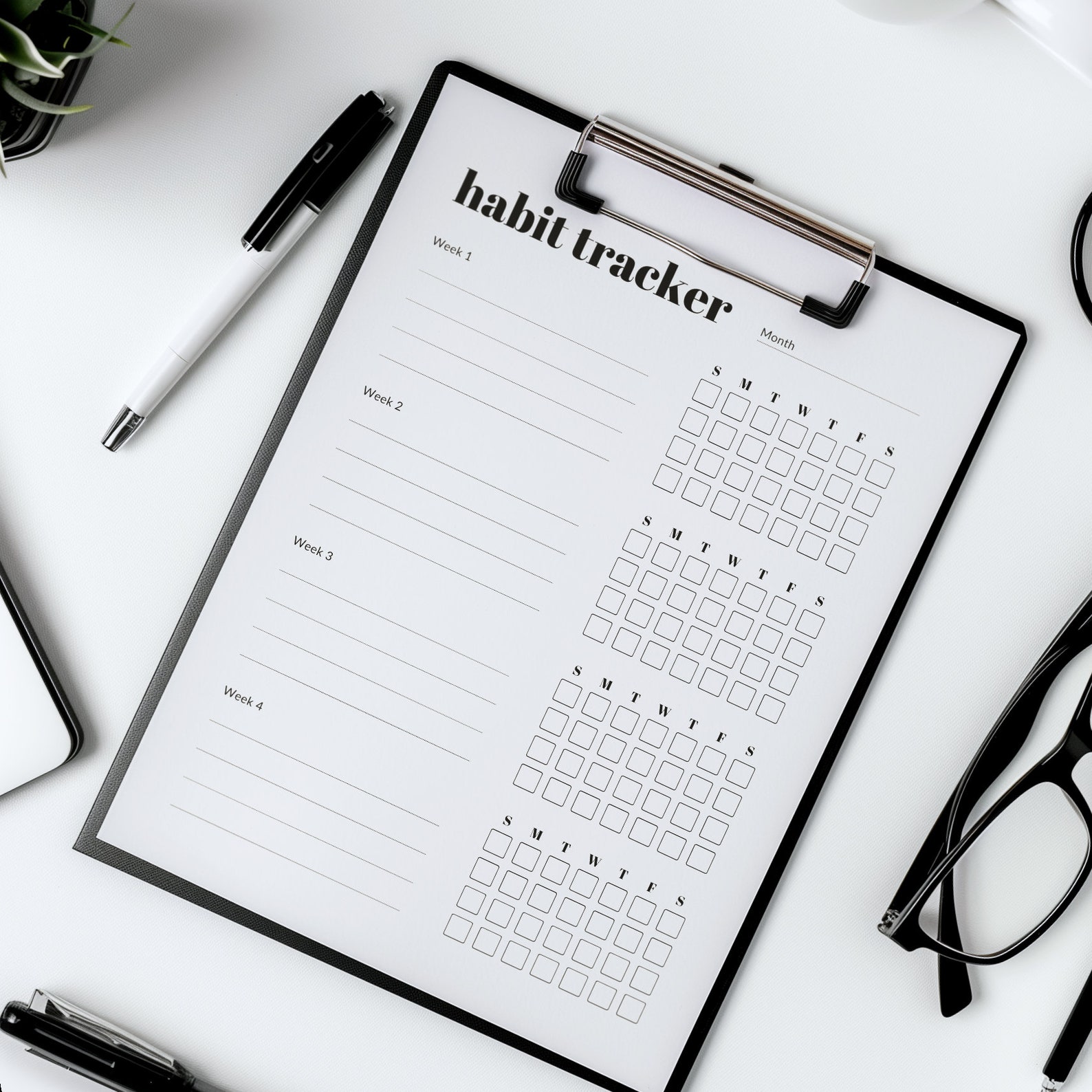 Minimalist Habit Tracker Printable - Etsy