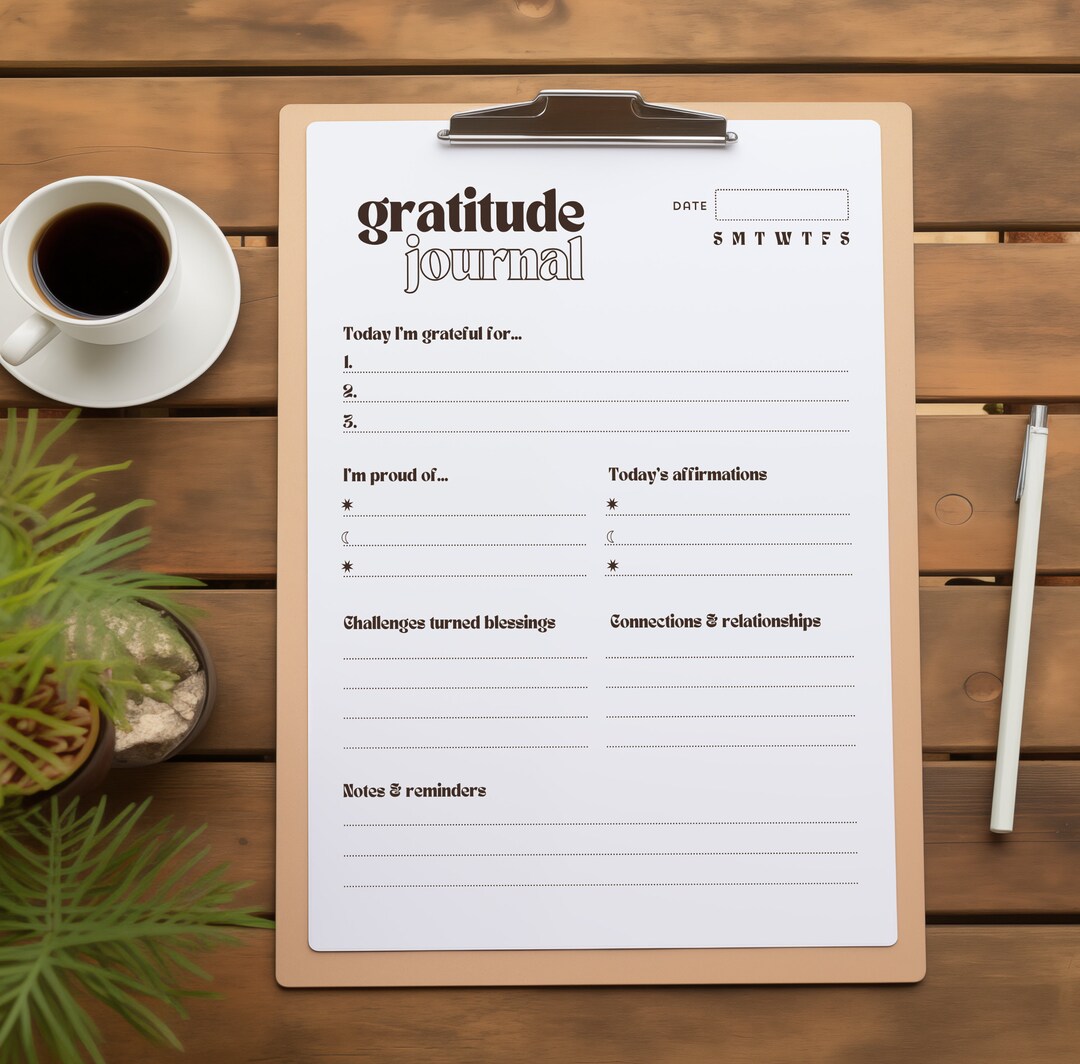 Boho Gratitude Journal Printable - Express Thanks Daily With This ...