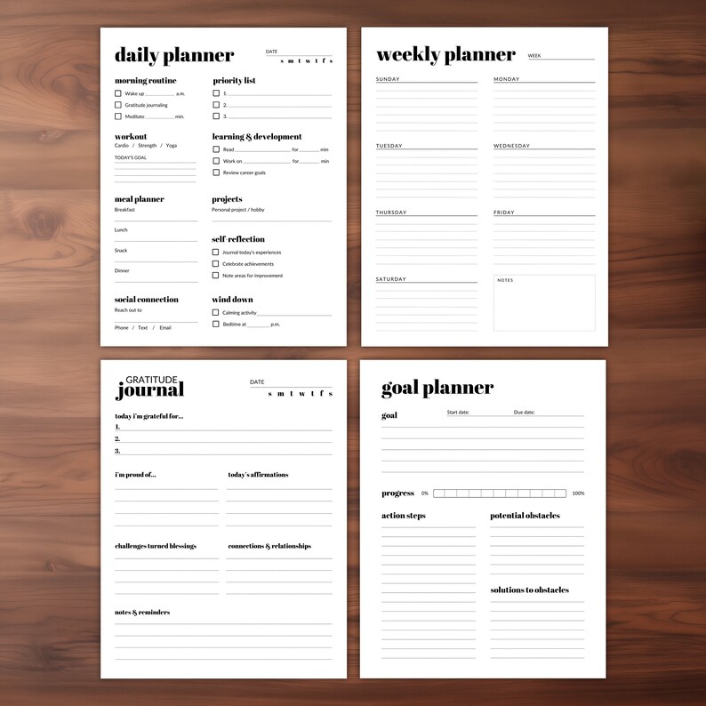 Minimalist Daily Planner - Clean and Efficient Digital Download for ...