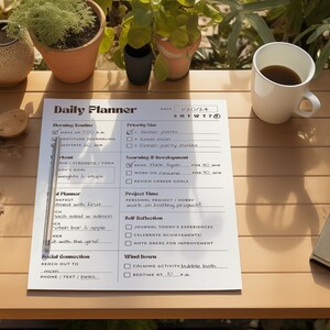 Boho Daily Planner - Undated Printable Planner for Productivity ...