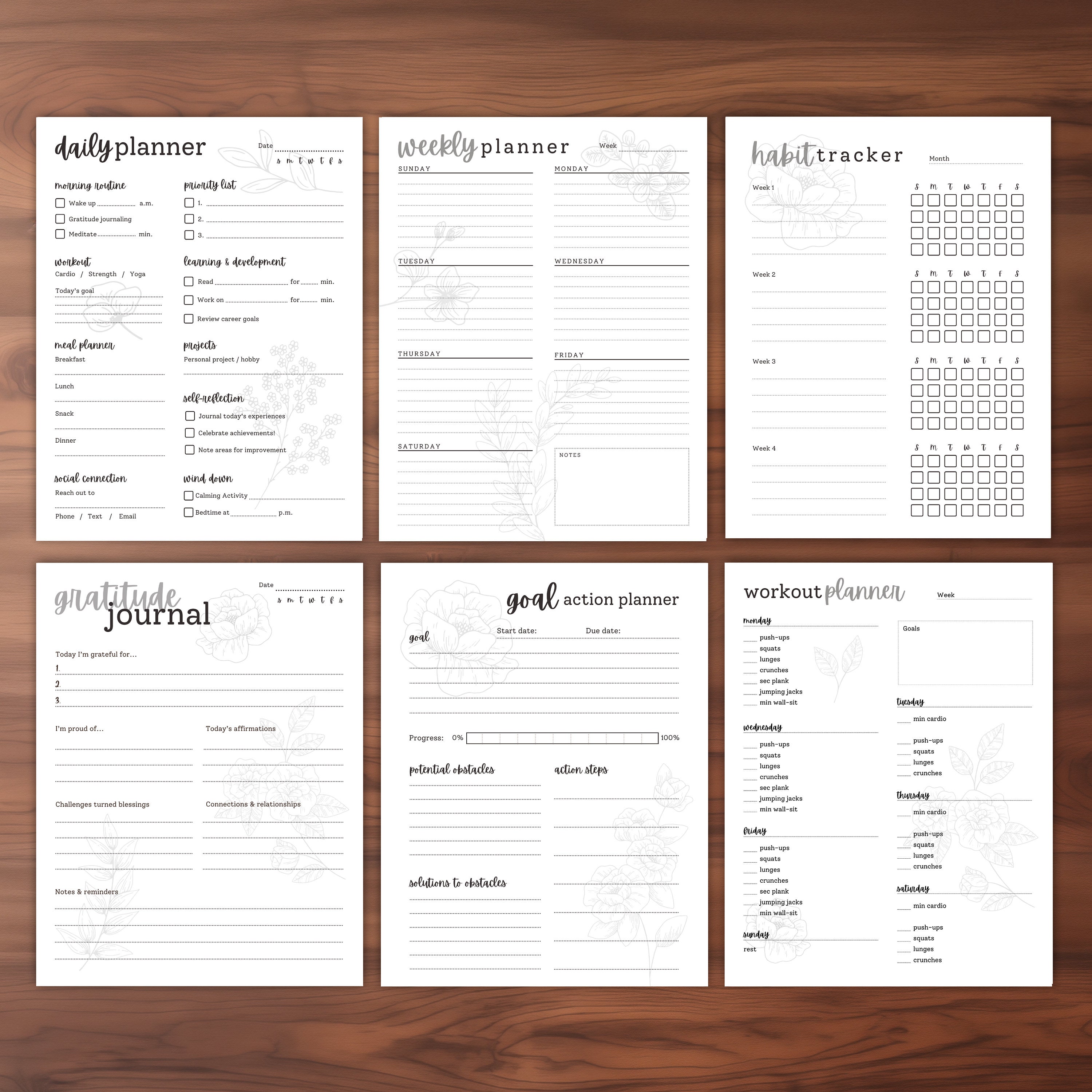 Floral Habit Tracker Printable - Etsy