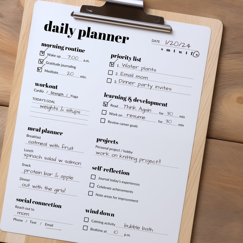 Minimalist Daily Planner - Clean and Efficient Digital Download for ...