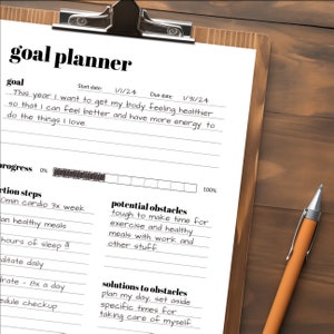 Minimalist Goal Planner - Printable Digital Planner for Streamlined ...