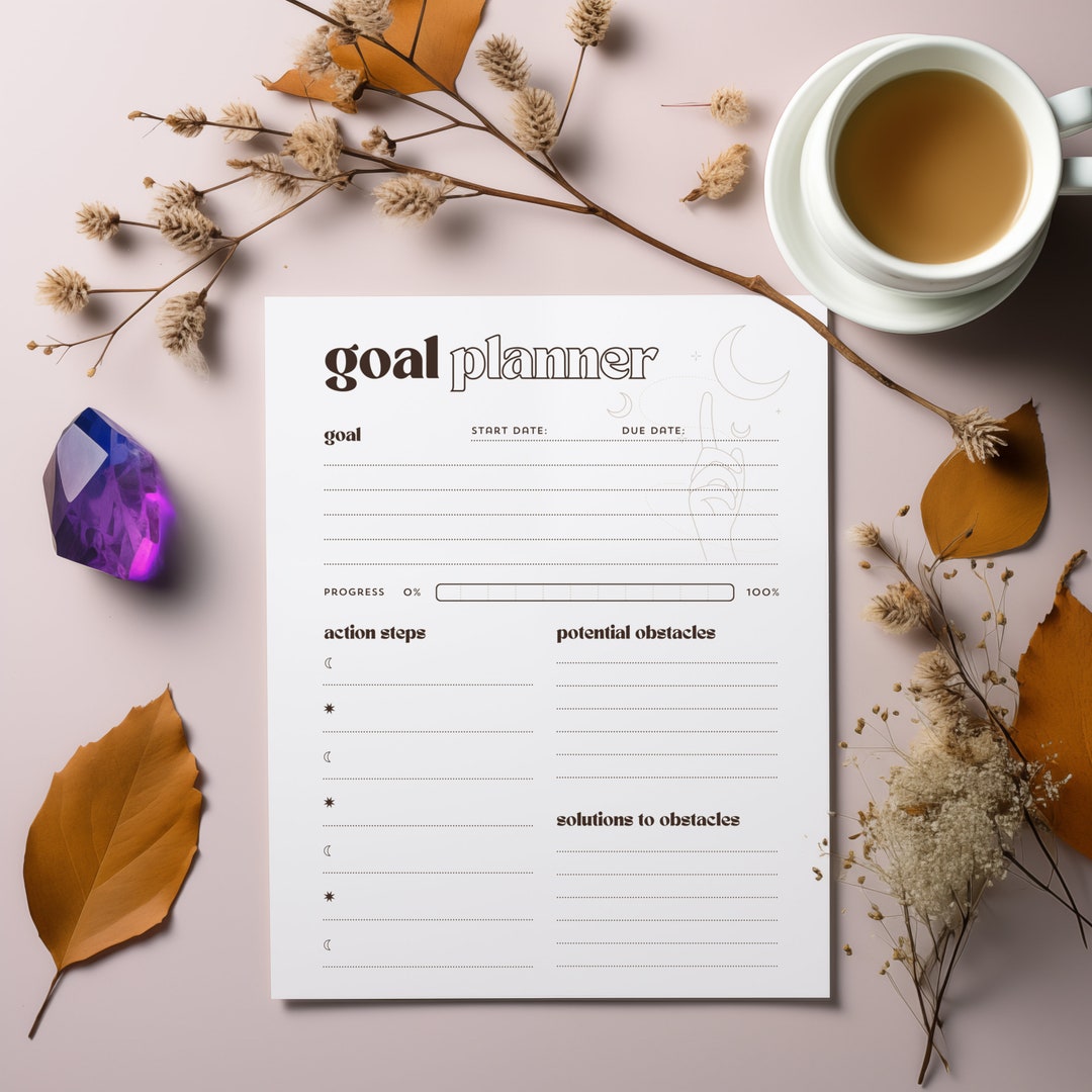 Boho Goal Planner - Digital Printable Planner for Taking Action ...