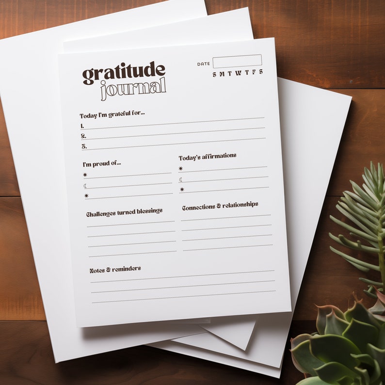 Boho Gratitude Journal Printable - Express Thanks Daily With This ...