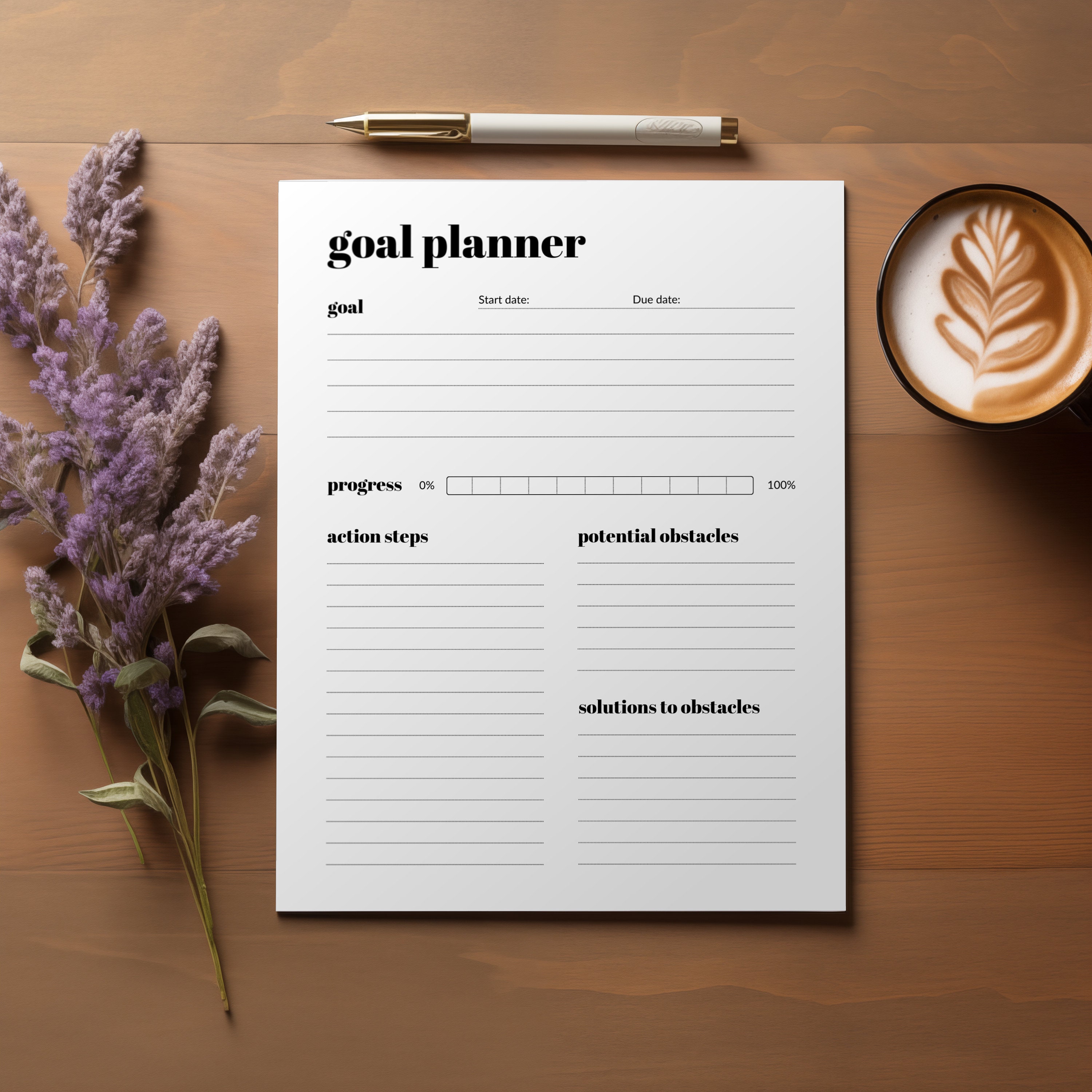 Minimalist Goal Planner - Printable Digital Planner for Streamlined ...