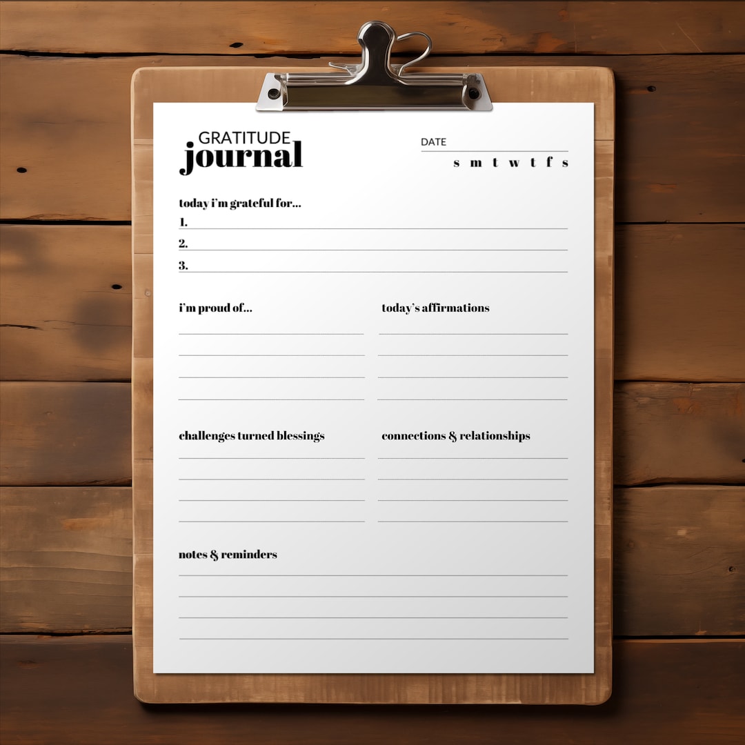 Minimalist Gratitude Journal - Simple Elegance Printable - Etsy