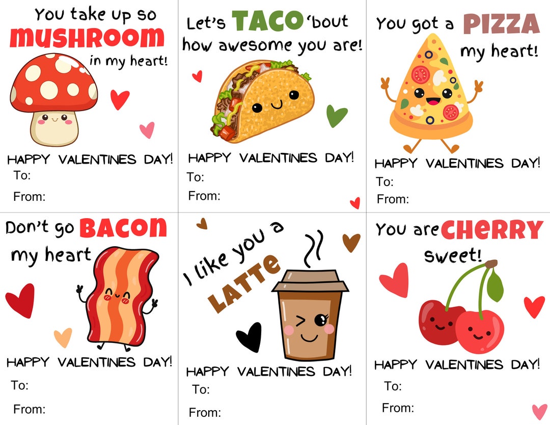 6 Cute and Funny Print at Home Valentine's Cards - Etsy