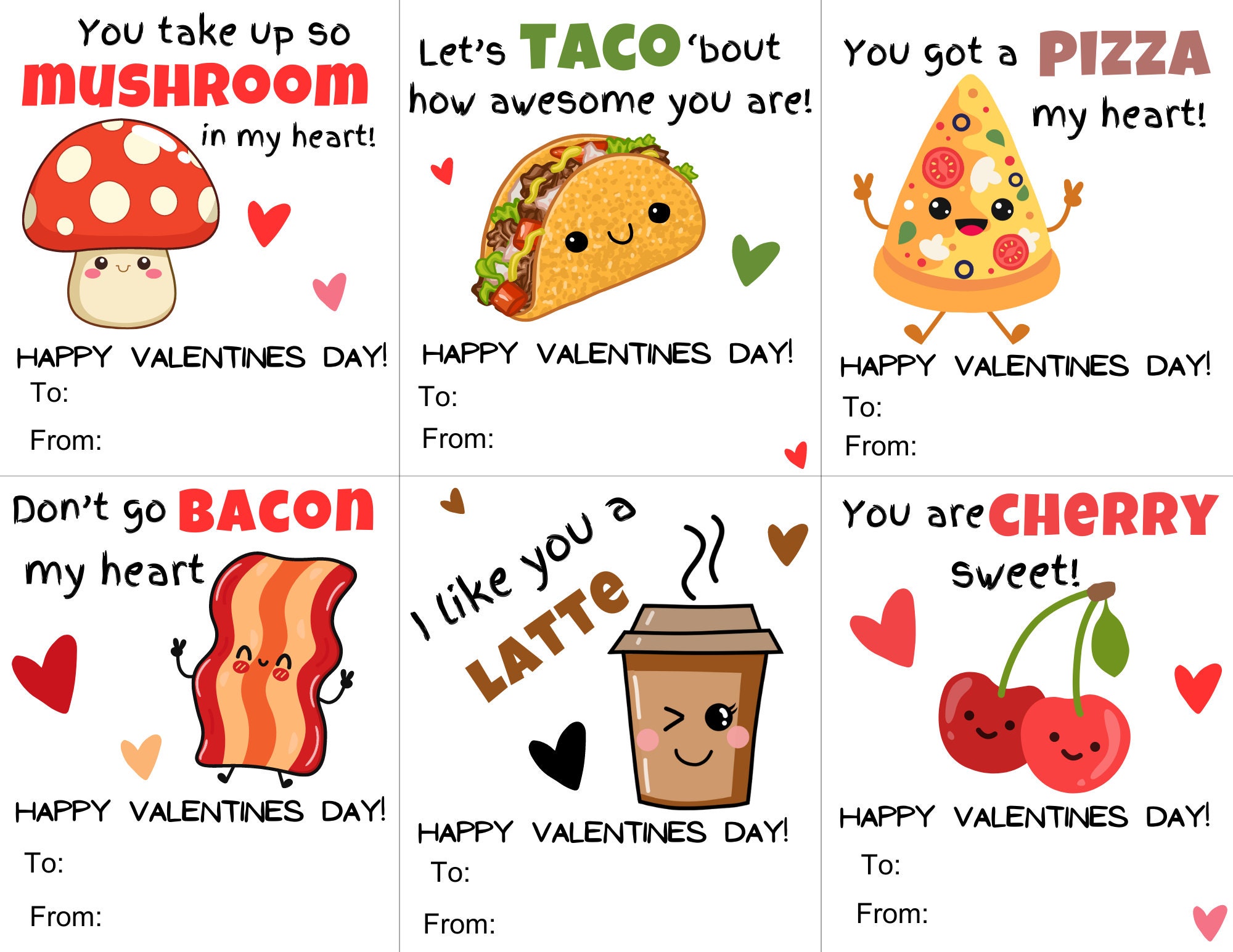 6 Cute and Funny Print at Home Valentine's Cards - Etsy