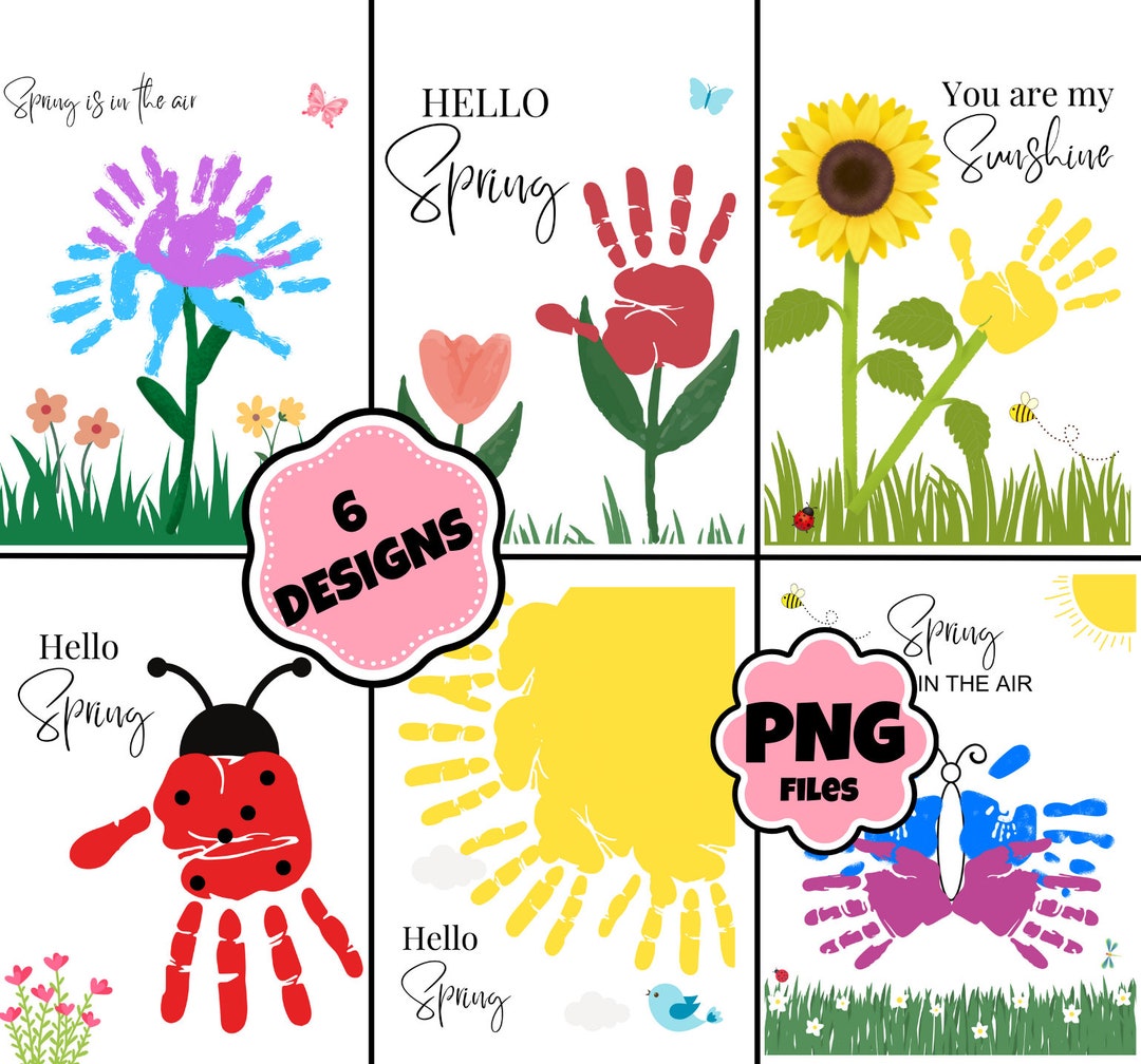 SPRING Hand Print Art - Etsy