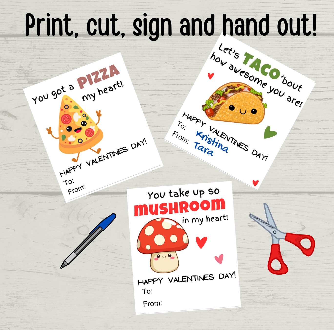 6 Cute and Funny Print at Home Valentine's Cards - Etsy