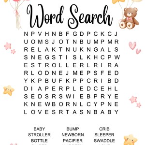 PINK Themed Baby Shower Games (5) - Etsy