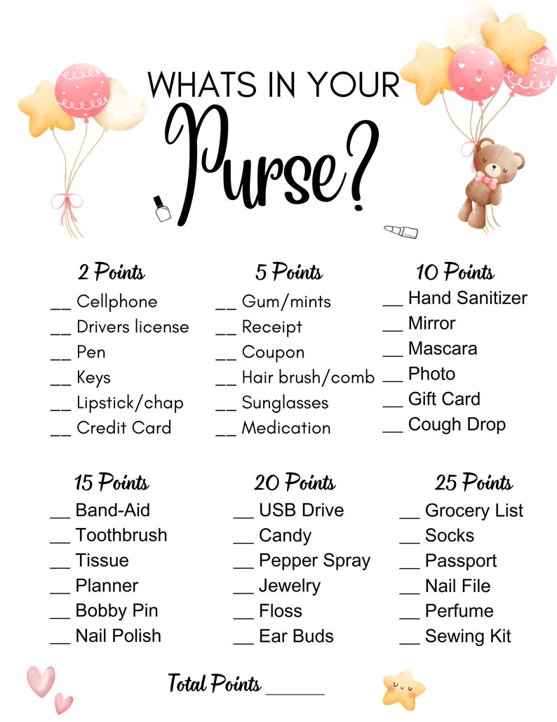 PINK Themed Baby Shower Games (5) - Etsy