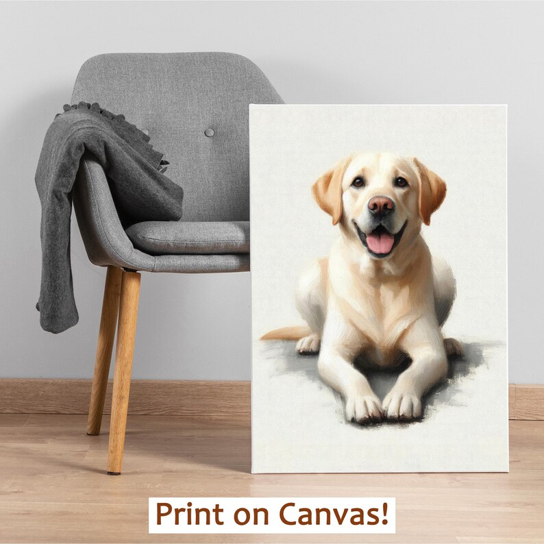 Labrador Retriever Sitting Happily Print, Labrador Retriever Poster ...