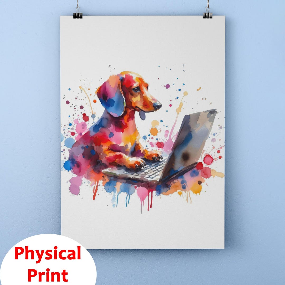 Working Dachshund Watercolor Painting Print, Amazing Dog Poster ...