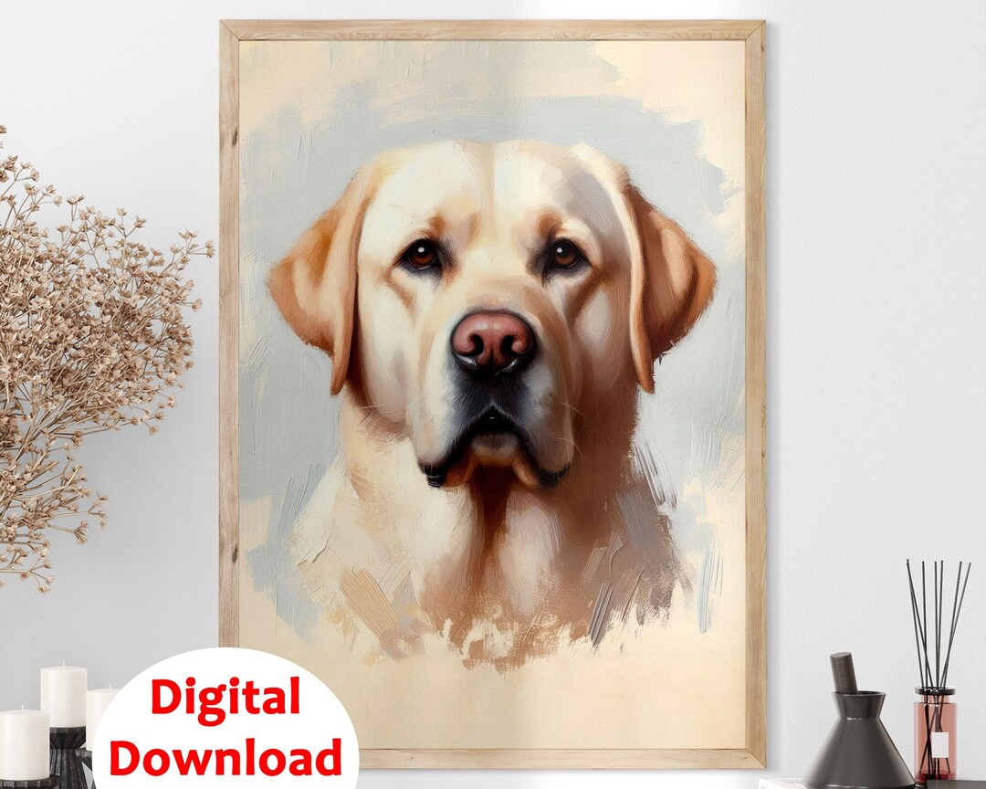 Labrador Retriever Art Print, Labrador Retriever Painting, Dog Portrait ...