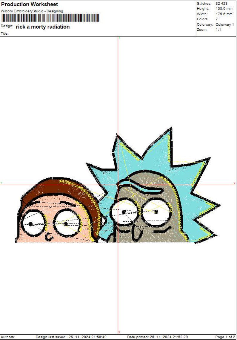 Rick a Morty Radiation Embroidery Design Pes, Jef, Dst, Emb - Etsy