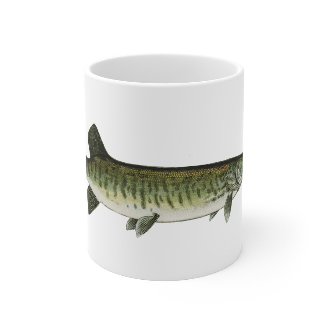 Fish Ceramic Mug, Outdoorsman, Fishing, Fisherman Mug 11oz - Etsy