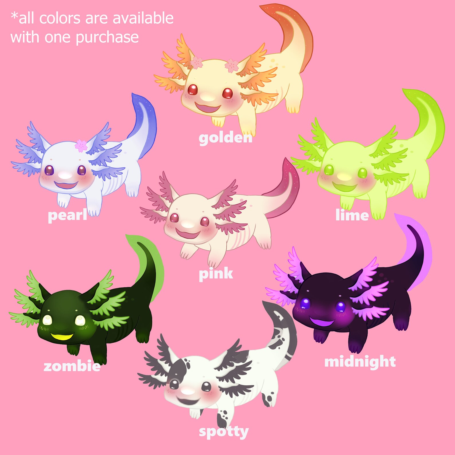 CUSTOMIZABLE AXOLOTL VTUBER Mascot Avatar - With Expressions - Rigged ...