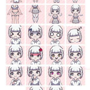 CUSTOMIZABLE VTUBER Pixel Chibi Model - Fullbody Changeable Anime ...