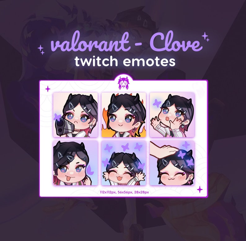 VALORANT CLOVE EMOTES Premade Bundle 6 Pack New Valorant Agent Inspired ...