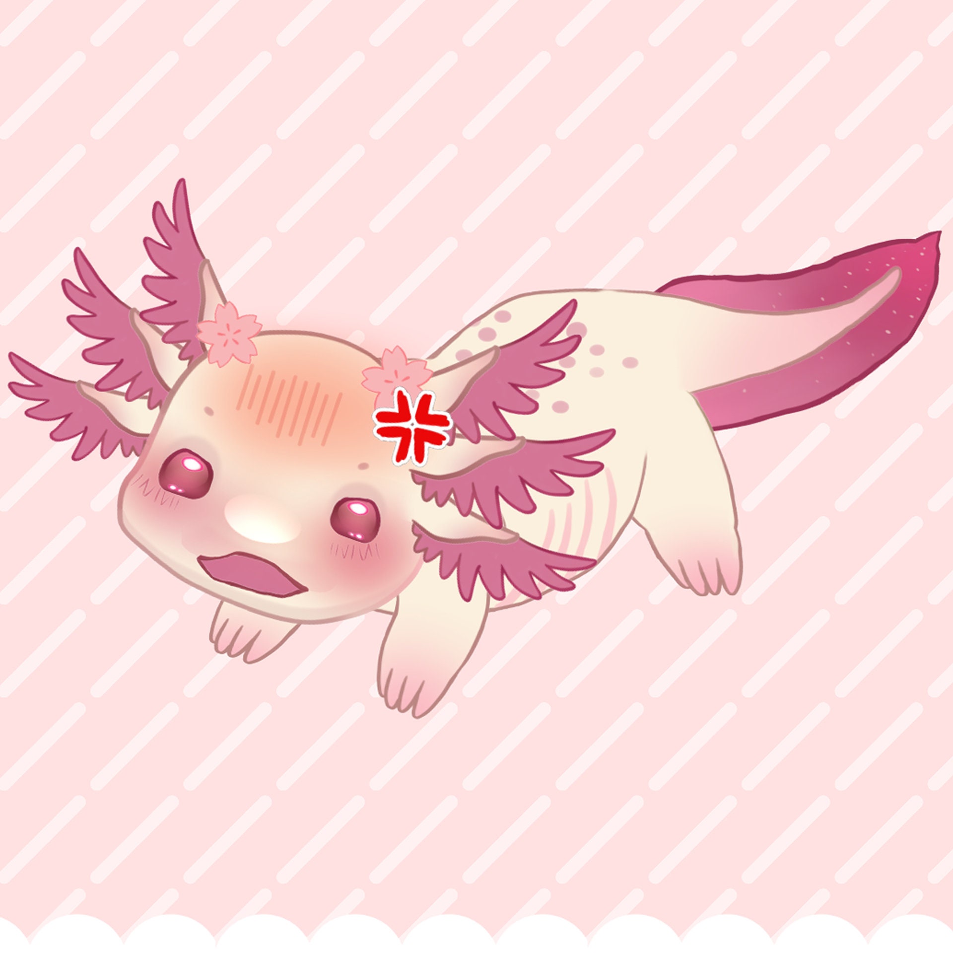 CUSTOMIZABLE AXOLOTL VTUBER Mascot Avatar With Expressions Rigged Chibi ...