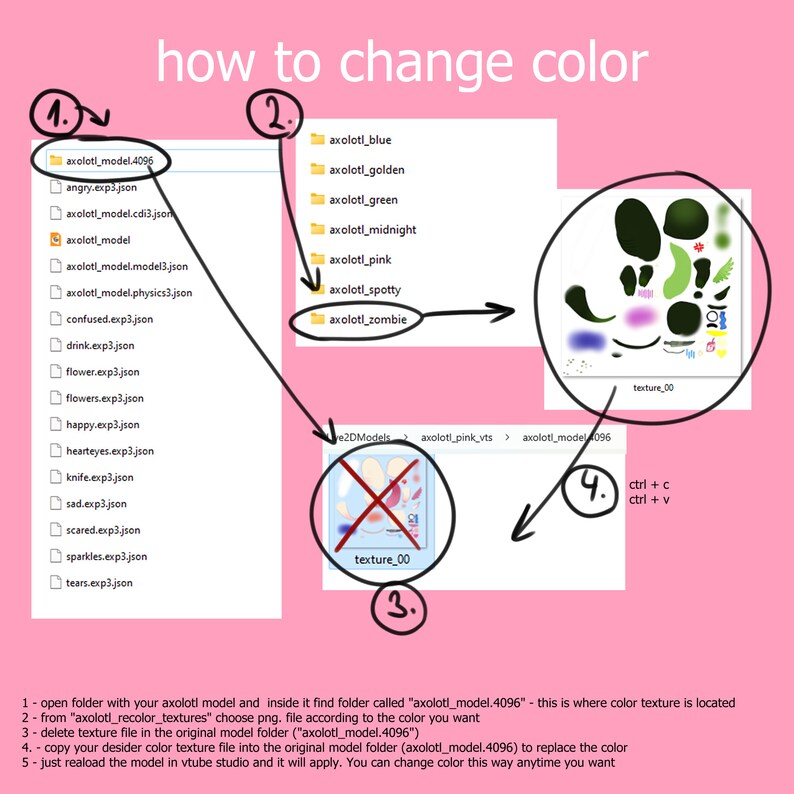 CUSTOMIZABLE AXOLOTL VTUBER Mascot Avatar - With Expressions - Rigged ...