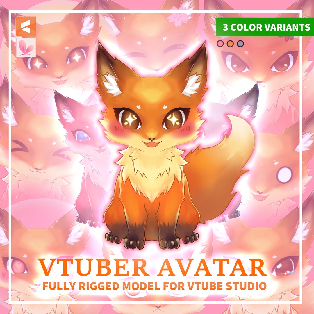CUSTOMIZABLE FOX VTUBER Animal Mascot Avatar - Fully Rigged Chibi ...
