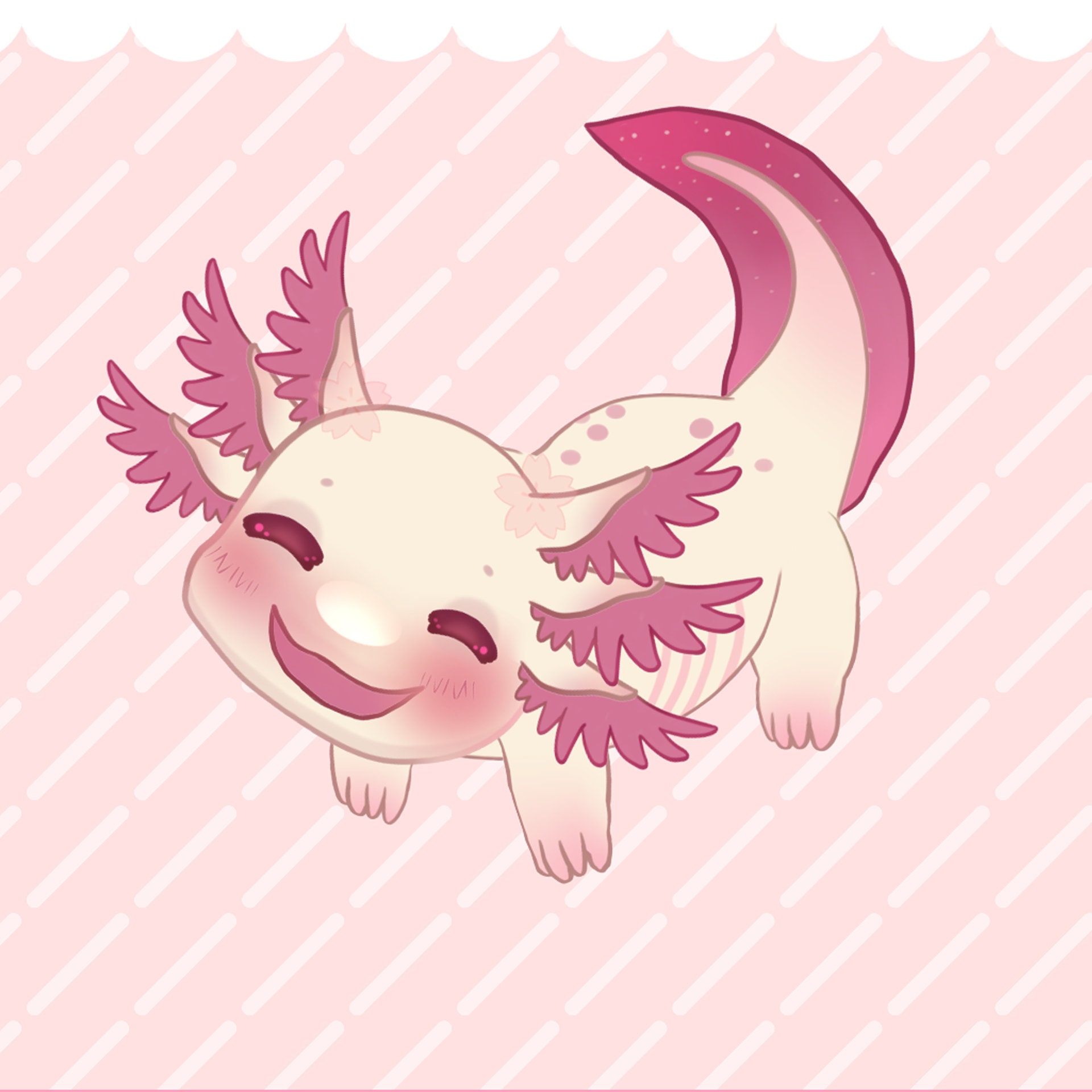 CUSTOMIZABLE AXOLOTL VTUBER Mascot Avatar With Expressions Rigged Chibi ...