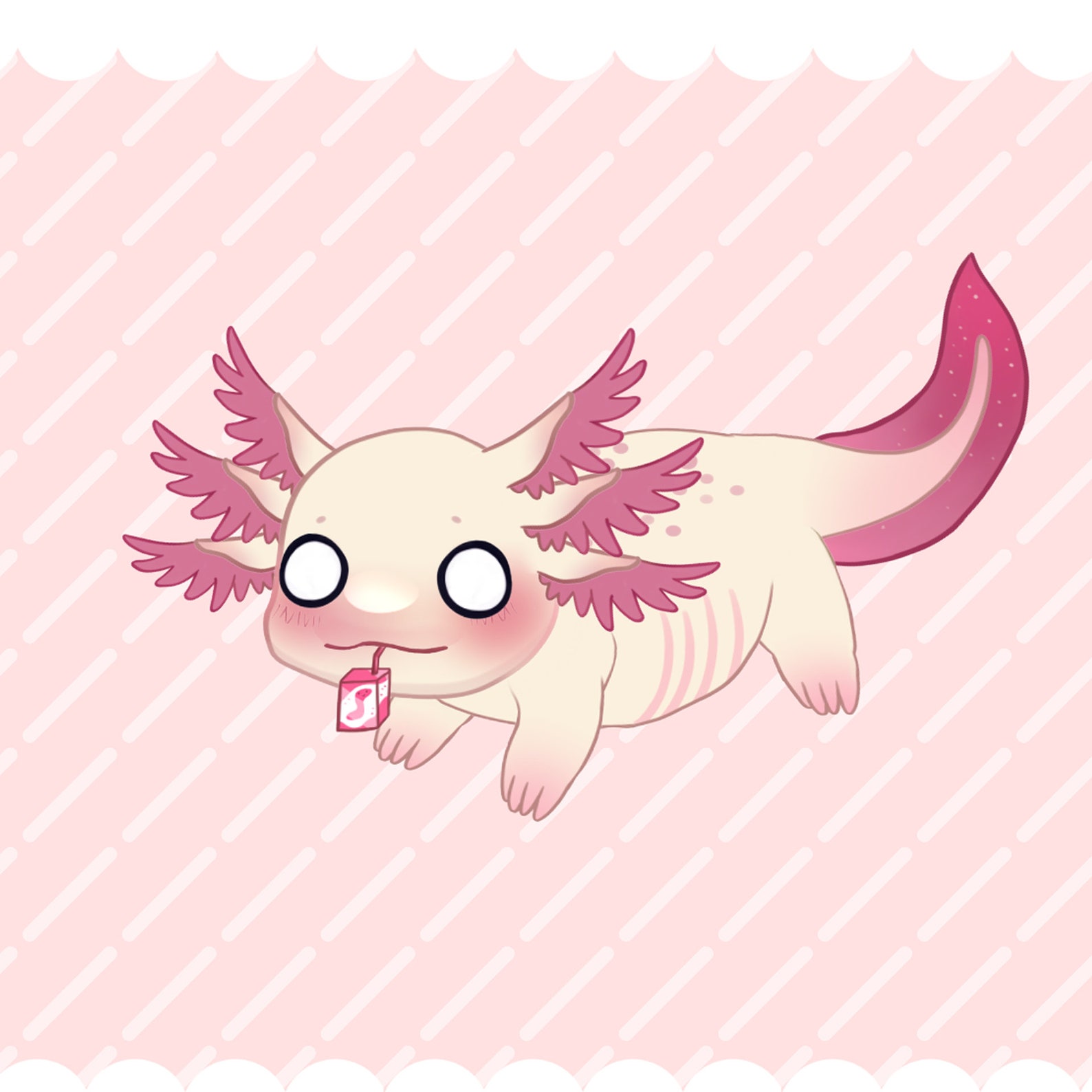 CUSTOMIZABLE AXOLOTL VTUBER Mascot Avatar With Expressions Rigged Chibi ...