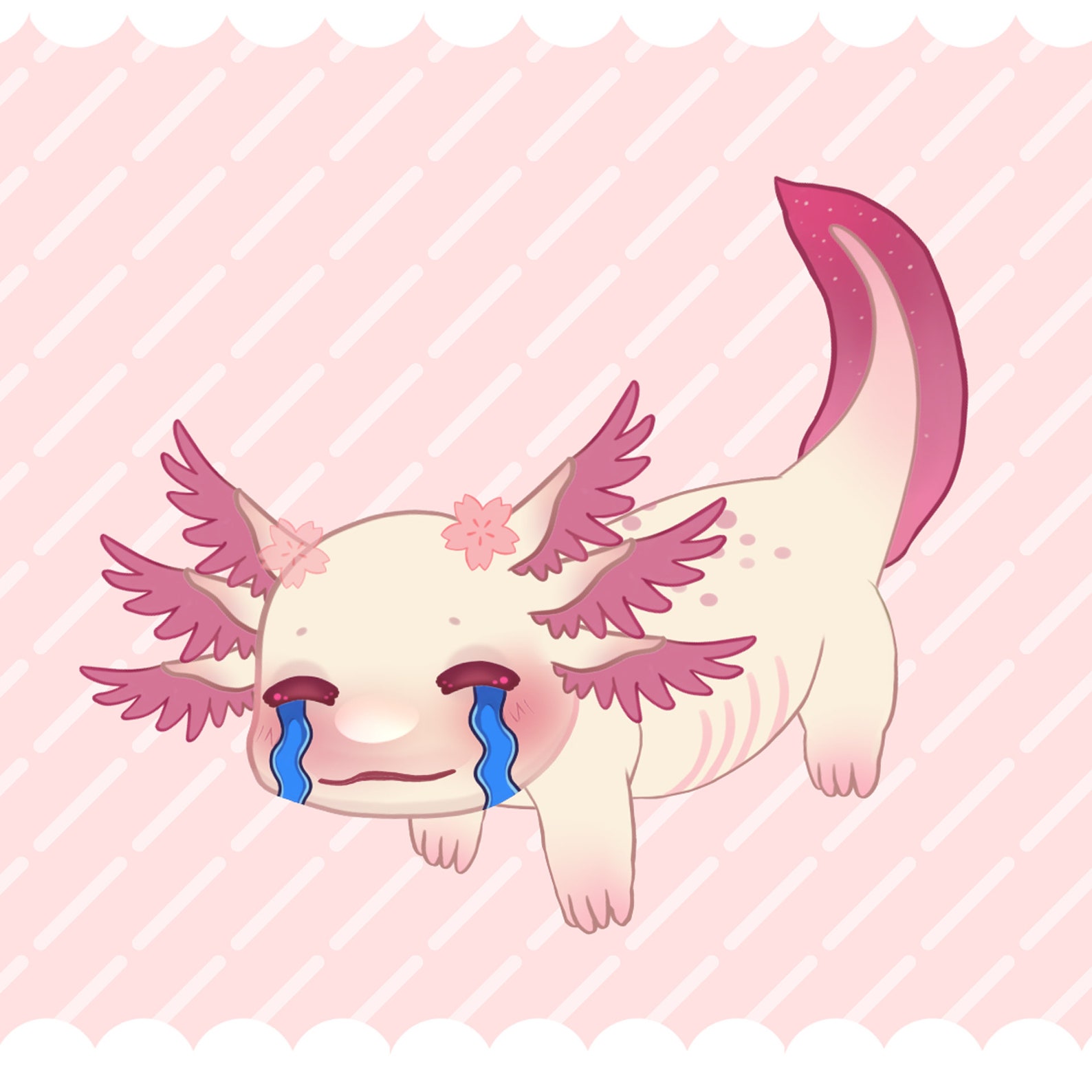 CUSTOMIZABLE AXOLOTL VTUBER Mascot Avatar With Expressions Rigged Chibi ...