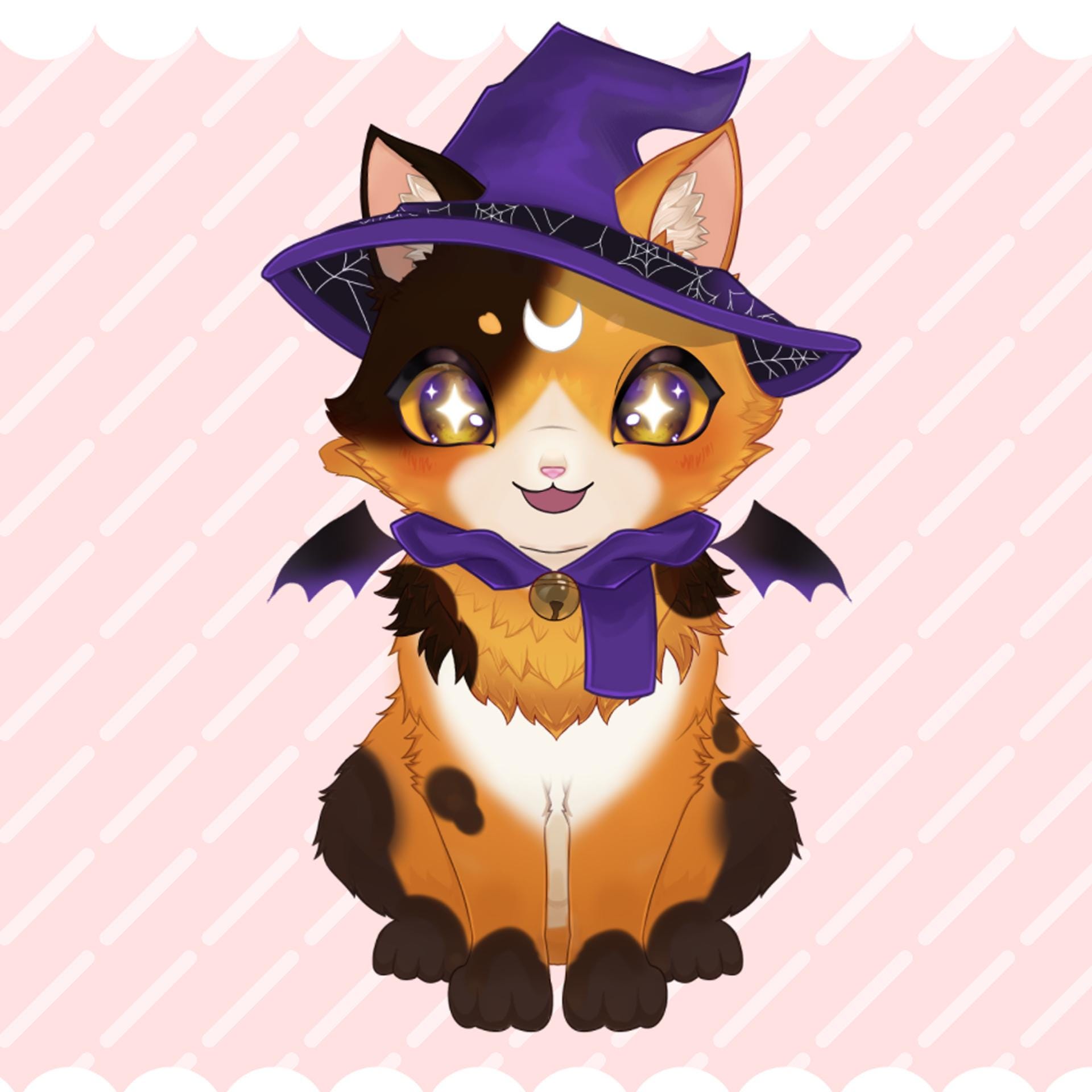 Modelo Vtuber de gato bruxa fofo - personalizável, totalmente equipado ...
