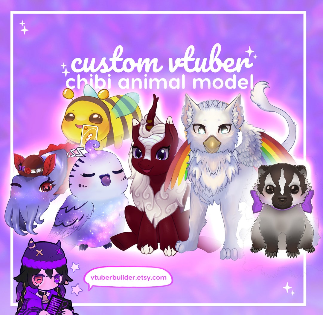 CUSTOM VTUBER ANIMAL Chibi Model - Vtuber Mascot - Rigged Chibi Animal ...