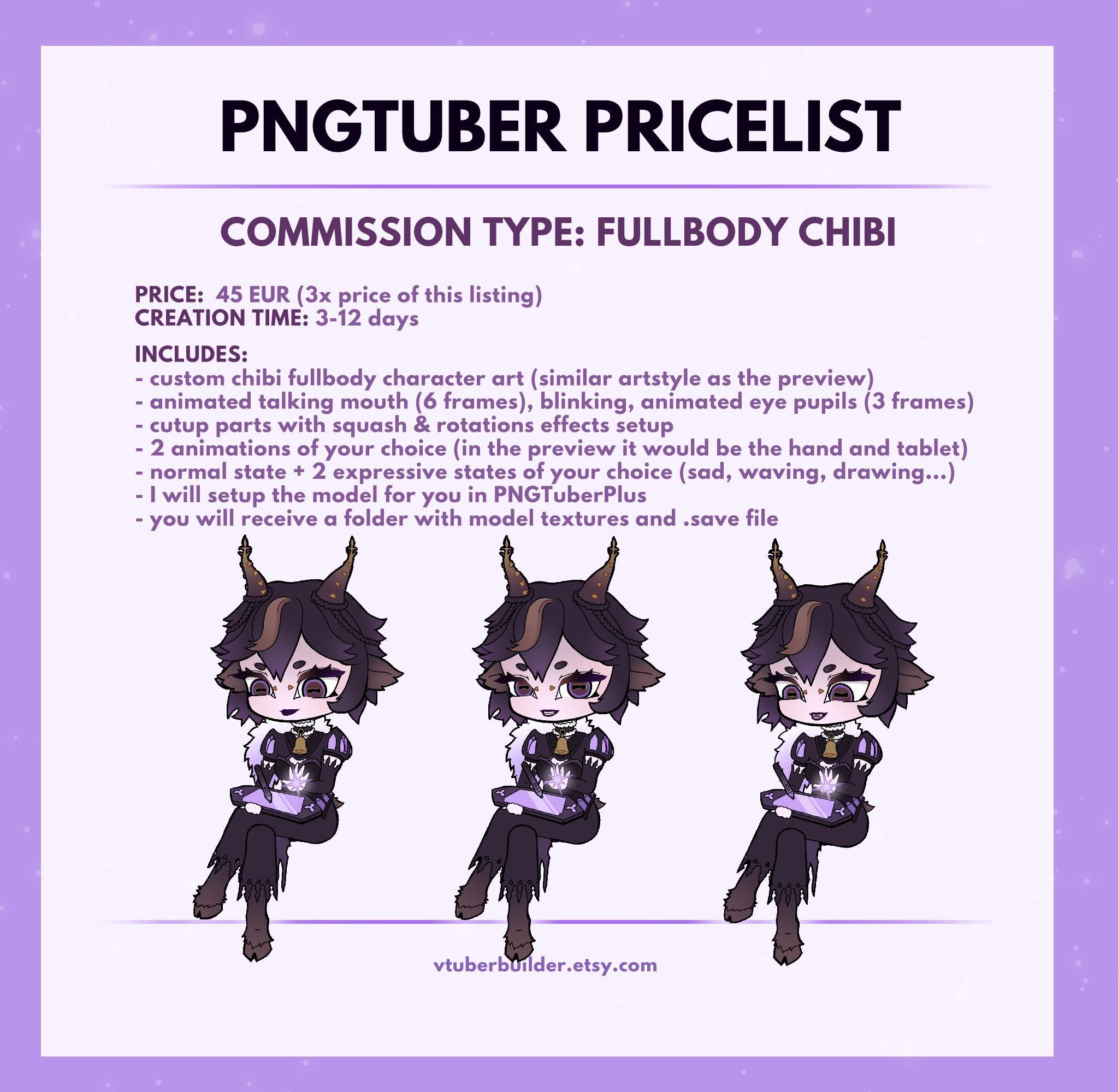 CUSTOM PNGTUBER Art + Setup in Pngtuberplus - Made to Order - Anime ...