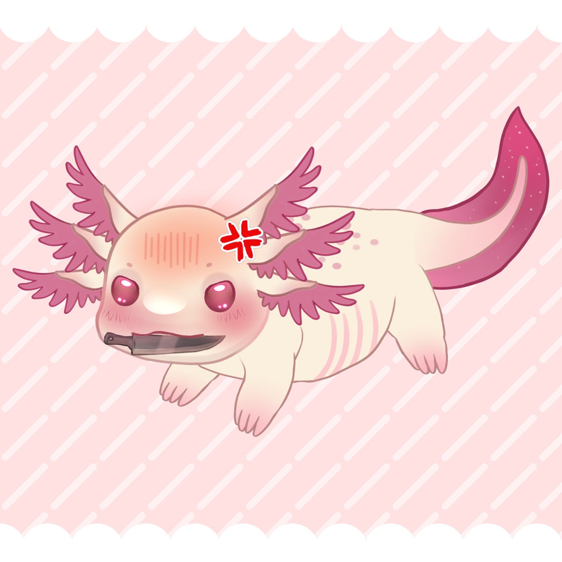 CUSTOMIZABLE AXOLOTL VTUBER Mascot Avatar With Expressions Rigged Chibi ...