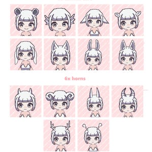 CUSTOMIZABLE VTUBER Pixel Chibi Model - Fullbody Changeable Anime ...