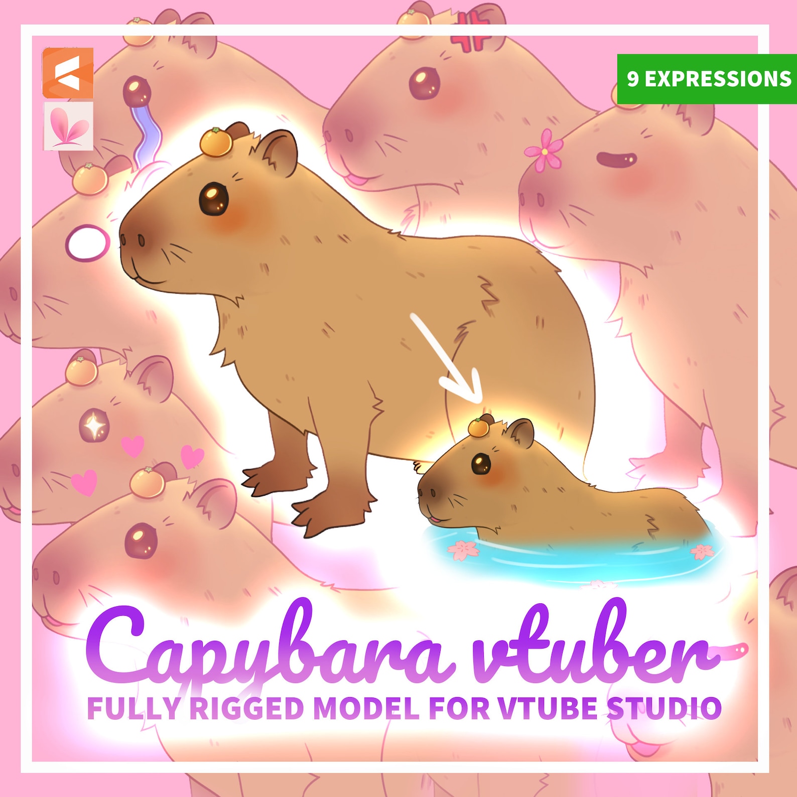 CAPYBARA VTUBER in Changeable POOL - Cute Meme Animal Avatar Live2d ...