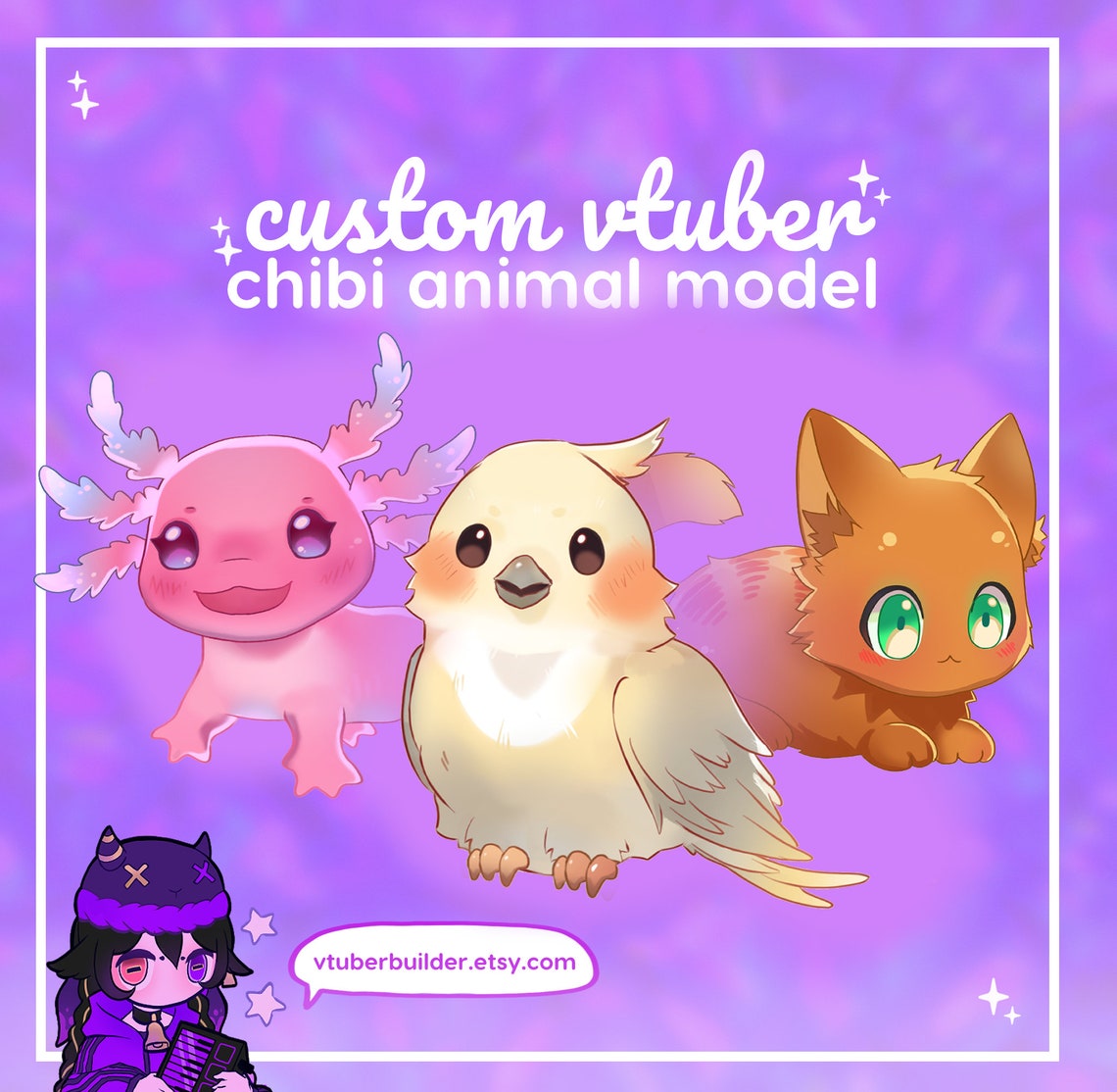 CUSTOM VTUBER ANIMAL Chibi Model Vtuber Mascot Rigged Chibi Animal ...