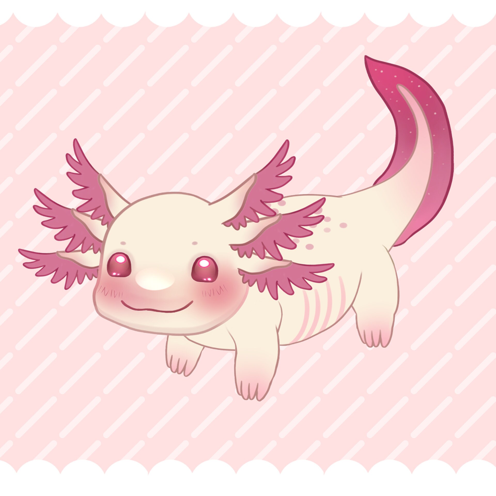 CUSTOMIZABLE AXOLOTL VTUBER Mascot Avatar With Expressions Rigged Chibi ...