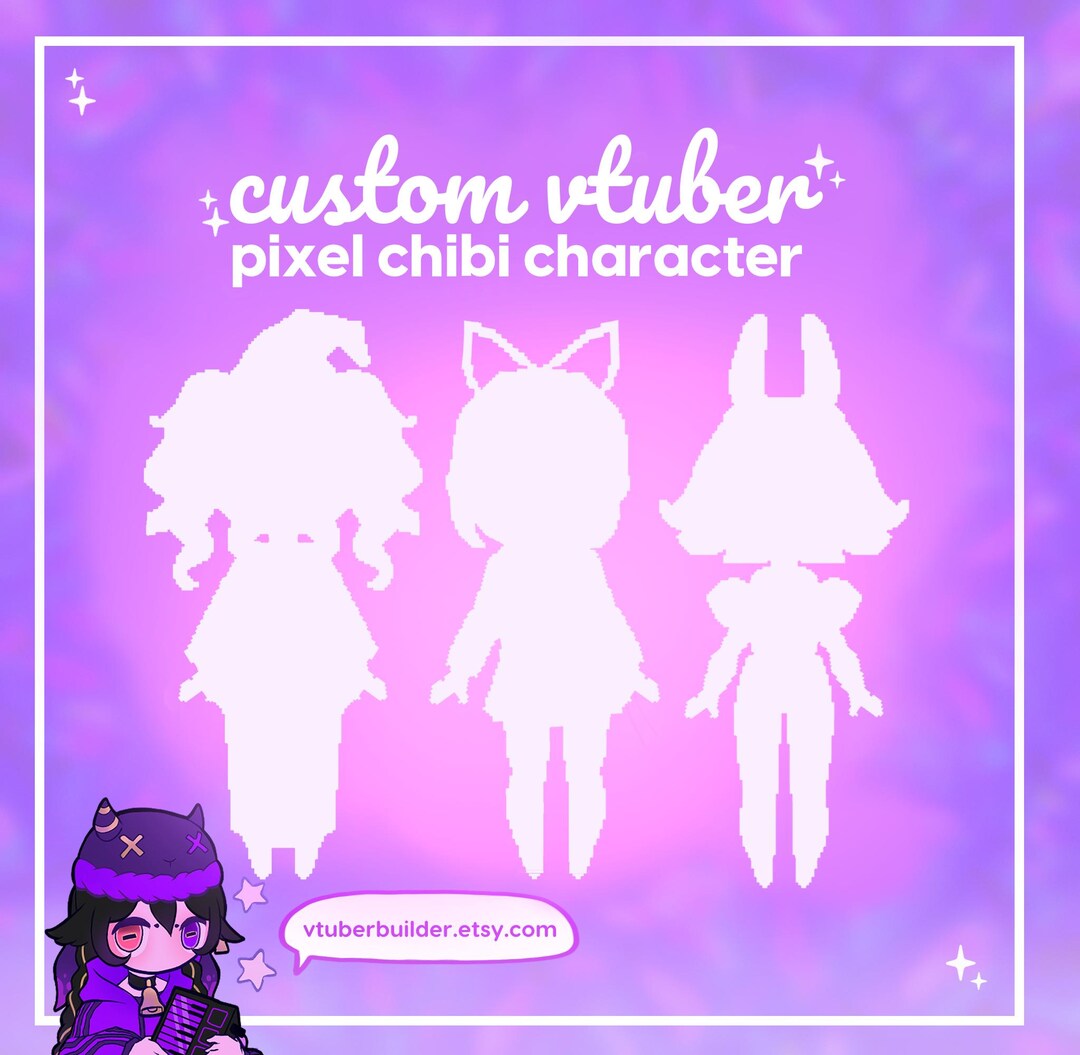 CUSTOM PIXEL VTUBER Chibi Character - Fullbody Model - Made to Order - Art + Rig - Vtube Studio ...