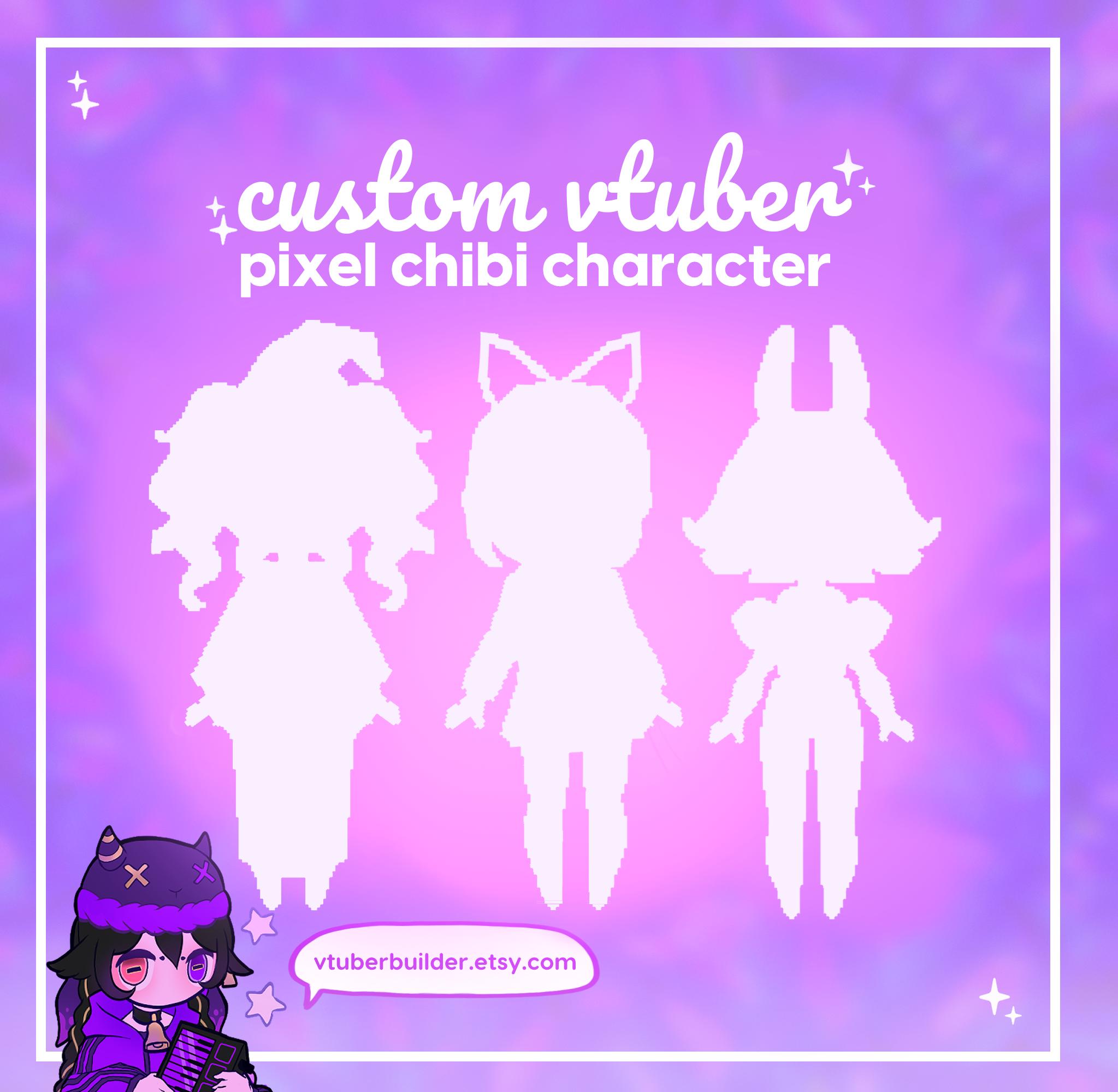 CUSTOM PIXEL VTUBER Chibi Character - Fullbody Model - Made to Order ...