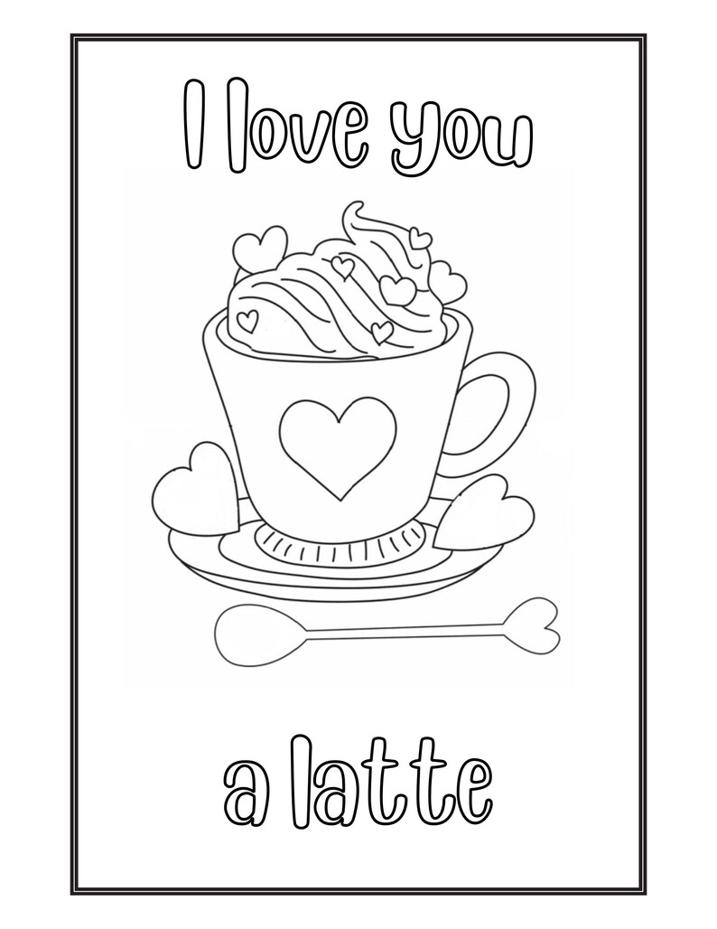 10 Valentine's Day Coloring Page Set - Instant Download -kids Activity ...